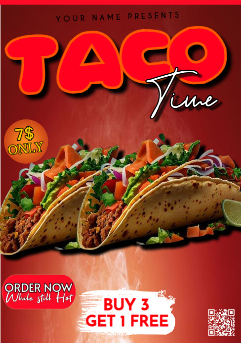 Maximalist Taco Time A5 Template | PosterMyWall