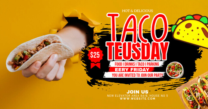 Copy of Maximalist Taco Tuesday Facebook Event Cover | PosterMyWall