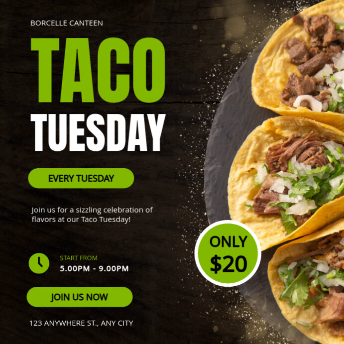Copy of Maximalist Taco Tuesday Promo Ads Flyer Design Instagram Post ...