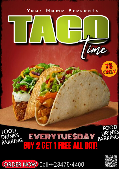 Copy of Maximalist Tacos Time A5 | PosterMyWall