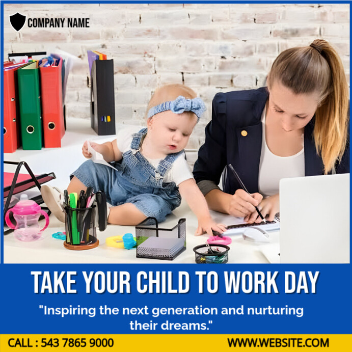 Maximalist Take Your Child To Work Day Instagram Post Template ...