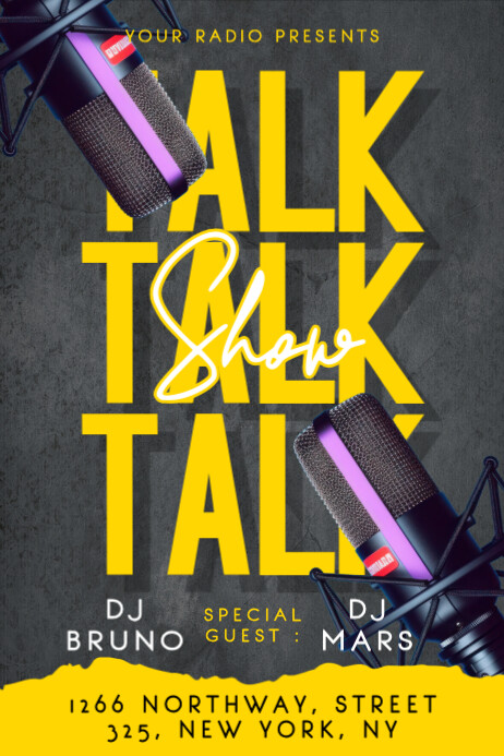Maximalist Talk Show Banner 4' × 6' Template | PosterMyWall