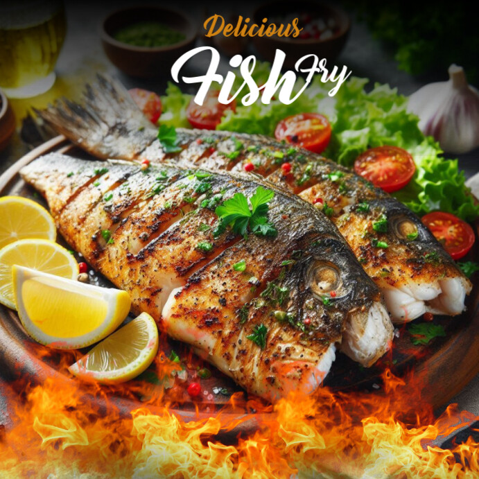 Modèle Maximalist Tandoori Fish Fry Instagram Post | PosterMyWall