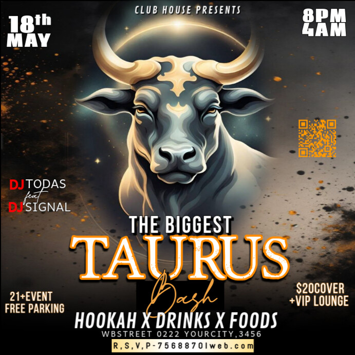 Copy of Maximalist Taurus Bash Party Instagram Post | PosterMyWall