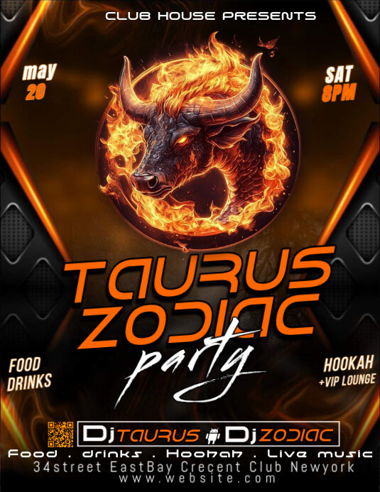Copy of Maximalist Taurus Zodiac Party Flyer Flyer (us Letter ...