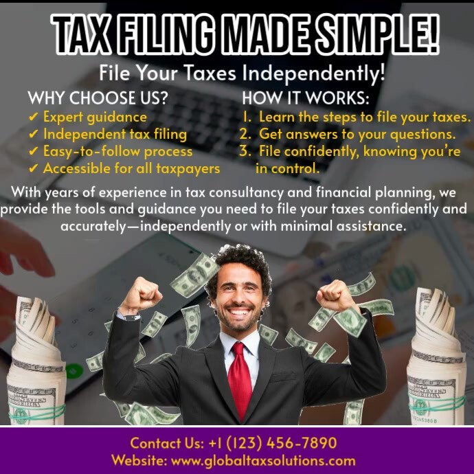 Maximalist Tax Season Flyers Instagram Post Template | PosterMyWall