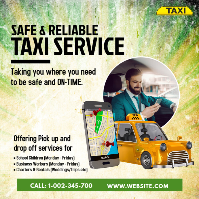 Copy of Maximalist Taxi Services Ad Instagram Post | PosterMyWall