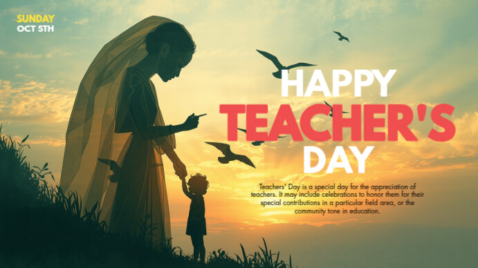 Plantilla de Maximalist Teachers' Day Youtube Thumbnail | PosterMyWall