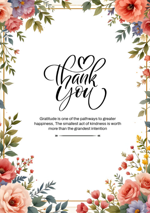 Maximalist Thank You Card A4 Template | PosterMyWall
