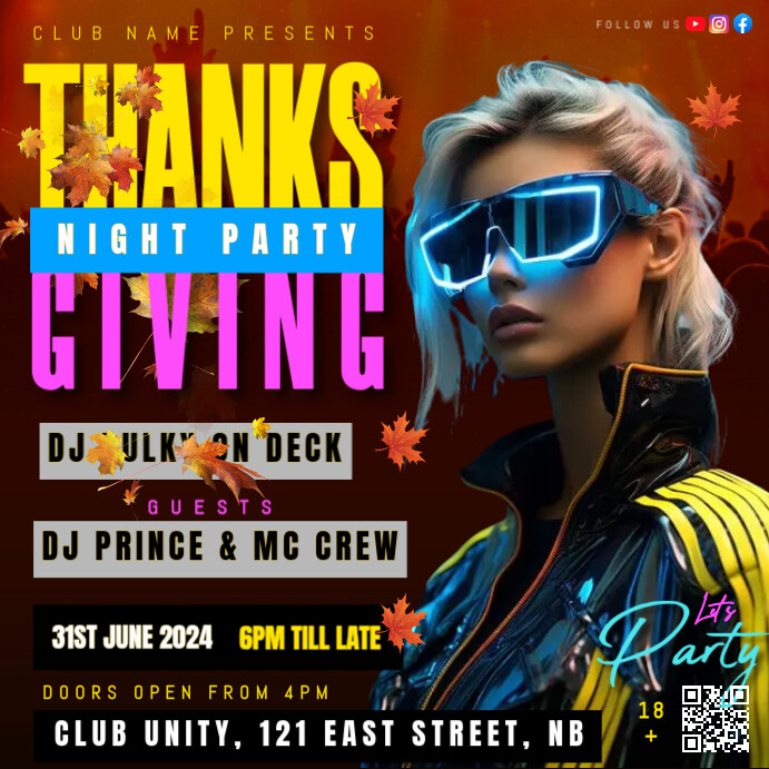Maximalist Thanks Giving Instagram Post Template | PosterMyWall