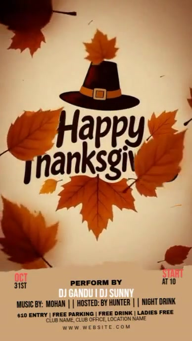 Maximalist Thanksgiving Party Facebook Story Template | PosterMyWall