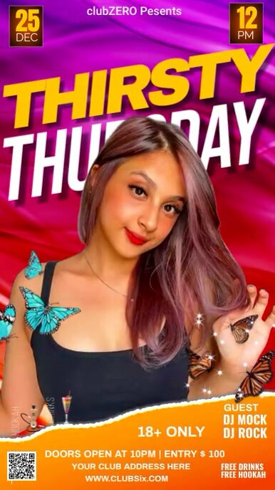 Maximalist Thirsty Night Club Party Instagram Template | PosterMyWall