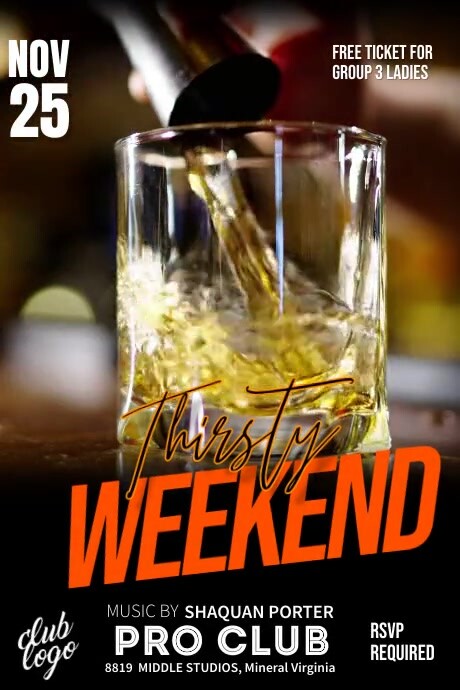 Maximalist Thirsty Weekend Poster Template | PosterMyWall