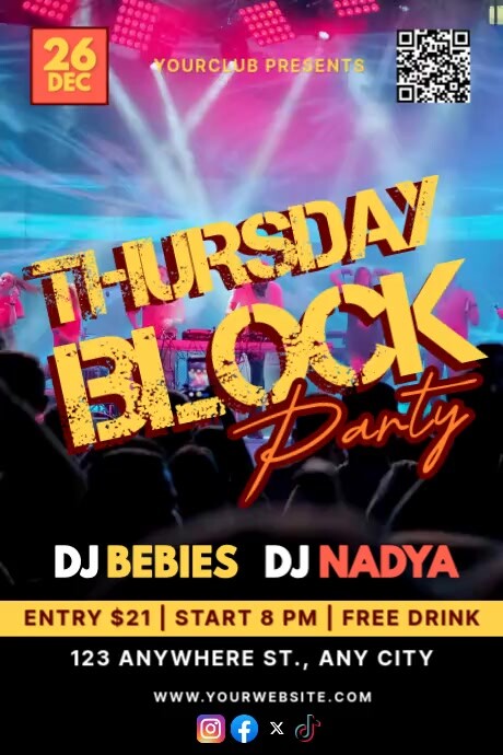 Maximalist Thursday Block Party Poster Template | PosterMyWall