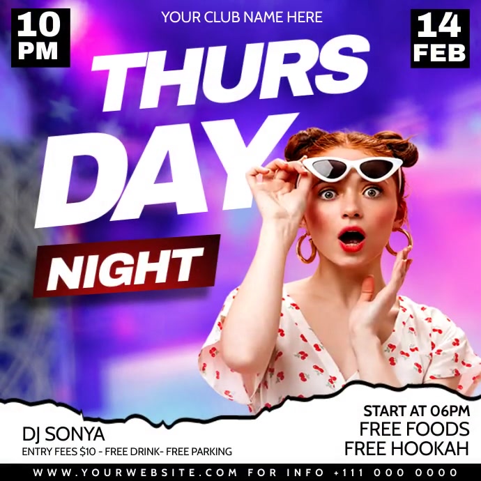 Plantilla de Maximalist Thursday Night Party Ads Instagram | PosterMyWall