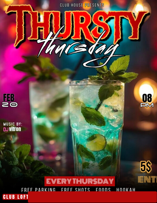 Copy of Maximalist Thursty Thursday Party Flyer (us Letter) | PosterMyWall