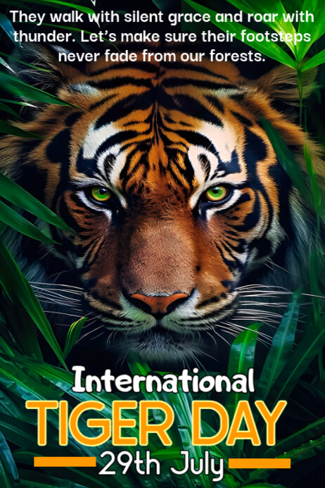 Maximalist Tiger Day Poster Template | PosterMyWall