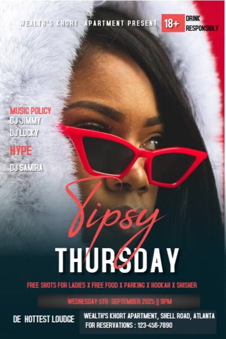 Maximalist Tipsy Thursday Poster Template | PosterMyWall