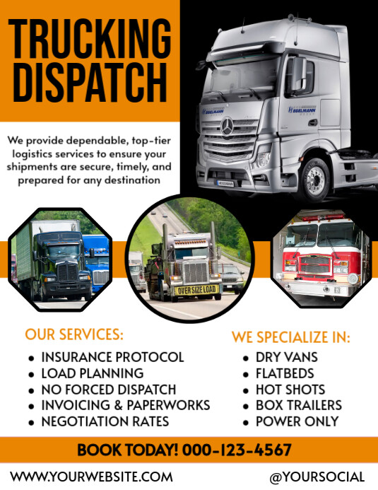 Maximalist Trucking Dispatch Flyer Flyer (us Letter) Template ...