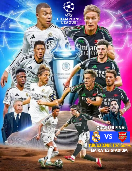 Copy of Maximalist Ucl Quarter Final Match Flyer (us Letter) | PosterMyWall
