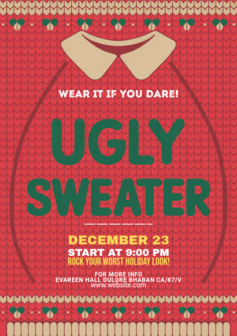 Plantilla de Maximalist Ugly Sweater A2 | PosterMyWall