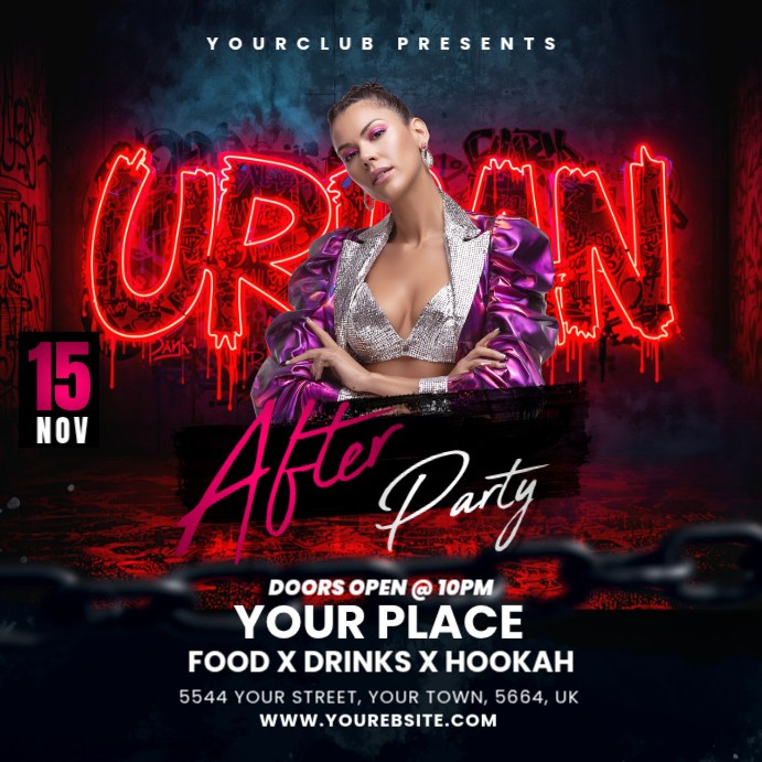 Plantilla de Maximalist Urban Party Flyer Instagram Post | PosterMyWall