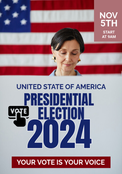Maximalist Us Election Day Event Flyer A1 Template | PosterMyWall