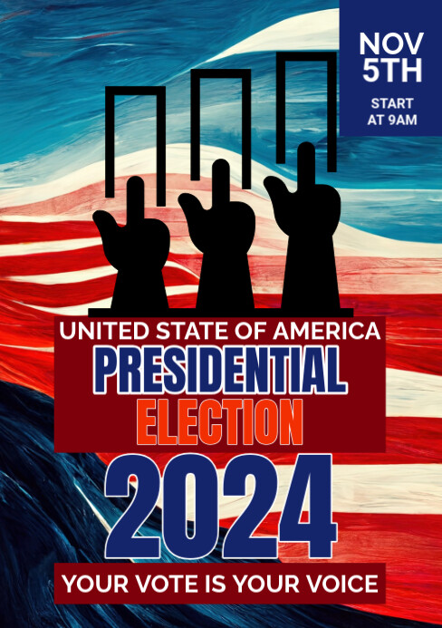 Maximalist Us Election Day Event Flyer A5 Template | PosterMyWall