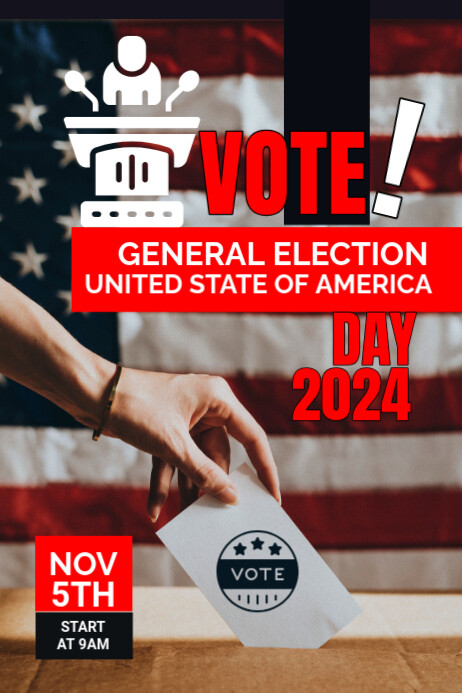 Maximalist Us Election Day Event Poster Poster Template | PosterMyWall