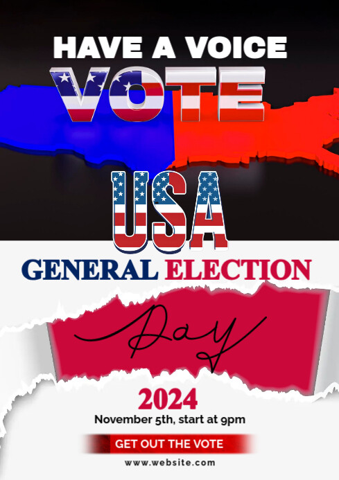 Maximalist Us General Election Day A1 Template | PosterMyWall