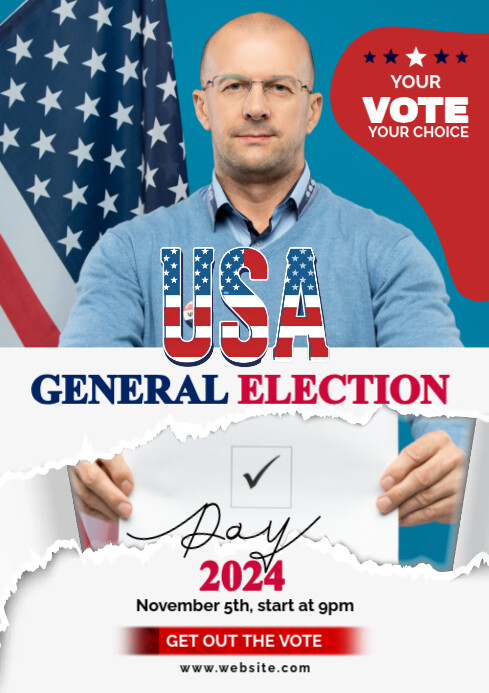 Maximalist Us General Election Day A2 Template | PosterMyWall