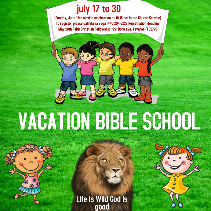 Maximalist Vacation Bible School Church Flyer Template | PosterMyWall