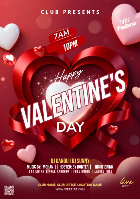 Maximalist Valentines Day A3 Template | PosterMyWall