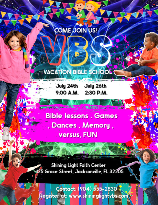 Maximalist Vbs Flyer (us Letter) Template | PosterMyWall