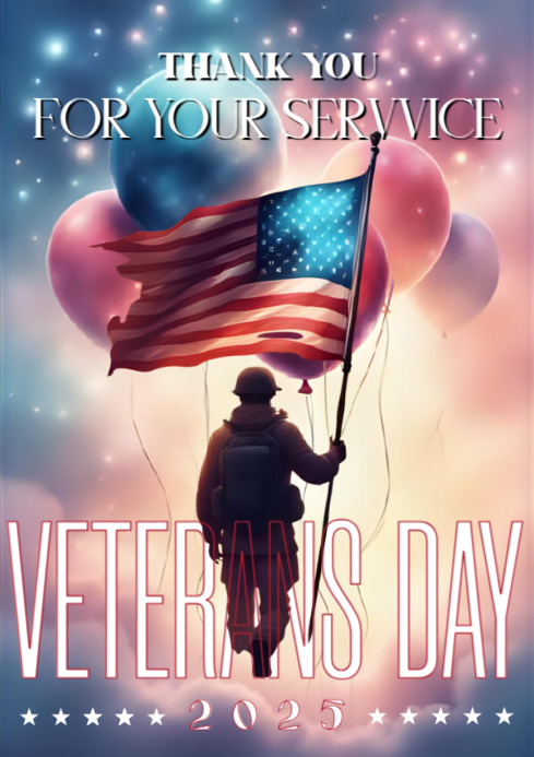Plantilla de Maximalist Veterans Day Wish Flyer Design A4 | PosterMyWall