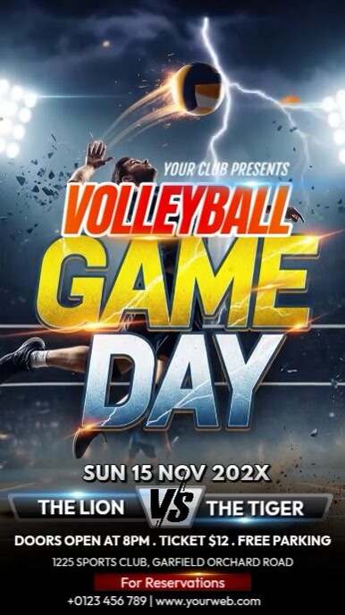 Maximalist Volleyball Game Day Instagram Story Template | PosterMyWall