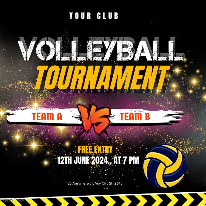 Maximalist Volleyball Pos Instagram Template | PosterMyWall