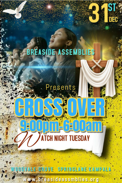 Maximalist Watch Night Service Poster Template | PosterMyWall