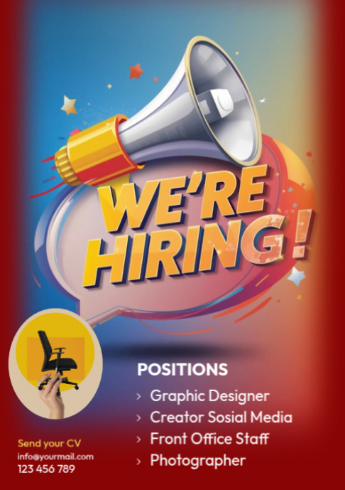Maximalist We Are Hiring A2 Template | PosterMyWall