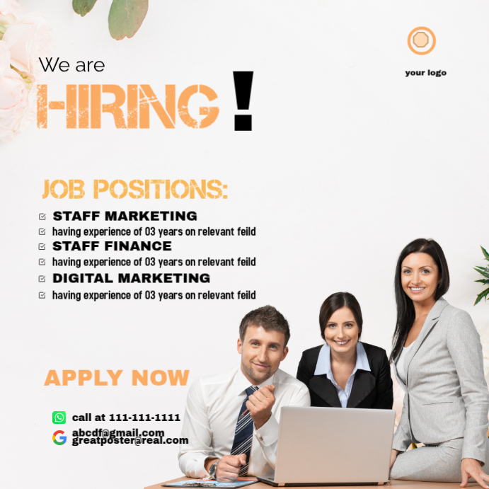 Maximalist We Are Hiring Logo Advertize Max F Template | PosterMyWall