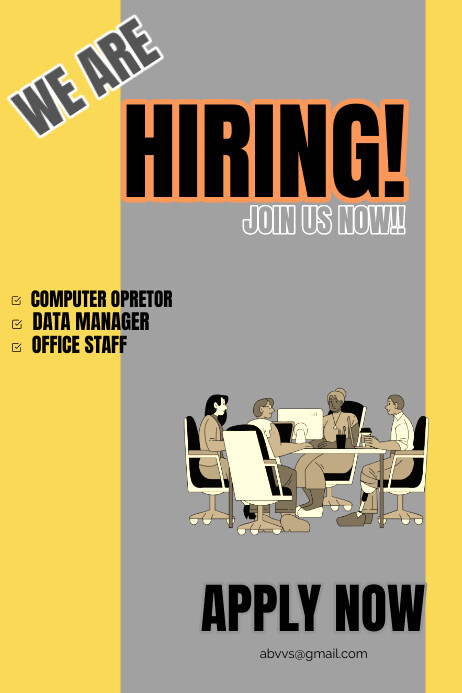 Modèle Maximalist We Need Job Positions In Office Wo | PosterMyWall