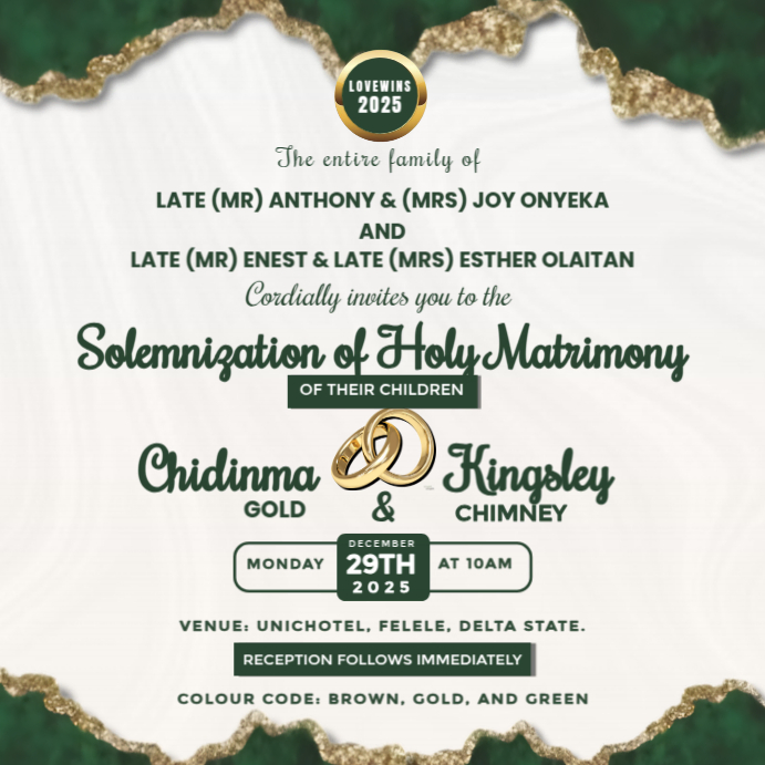 Maximalist Wedding Ceremony Invitation Card Instagram Post Template ...