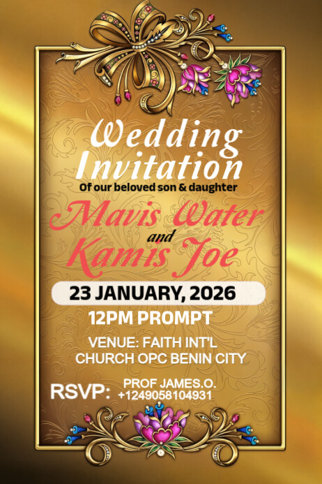 Maximalist Wedding Invitation Card Poster Templat | PosterMyWall