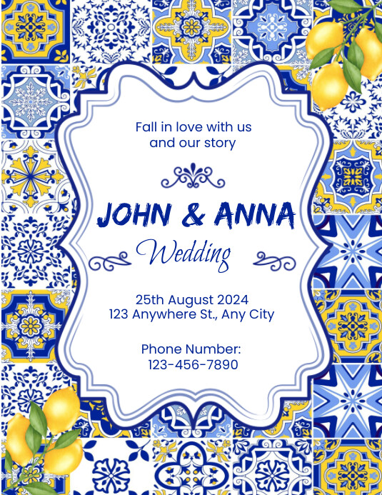Maximalist Wedding Invitation Flyer (us Lette Template | PosterMyWall