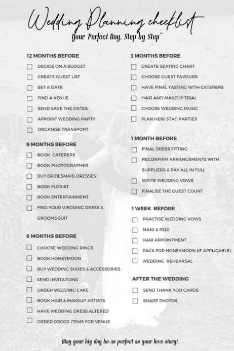 Maximalist Wedding Planning Checklist Poster Template | PosterMyWall