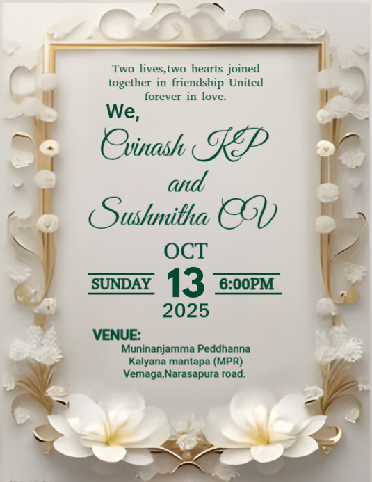 Maximalist Weeding Card Flyer (us Letter) Template | PosterMyWall