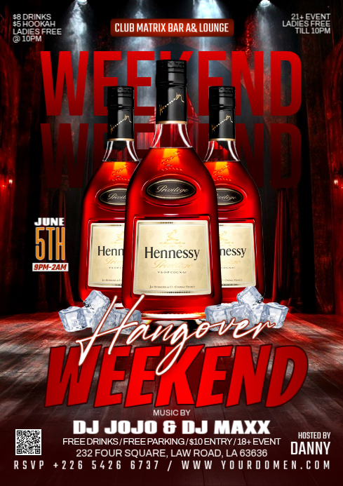 Plantilla de Maximalist Weekend Hangover A4 | PosterMyWall