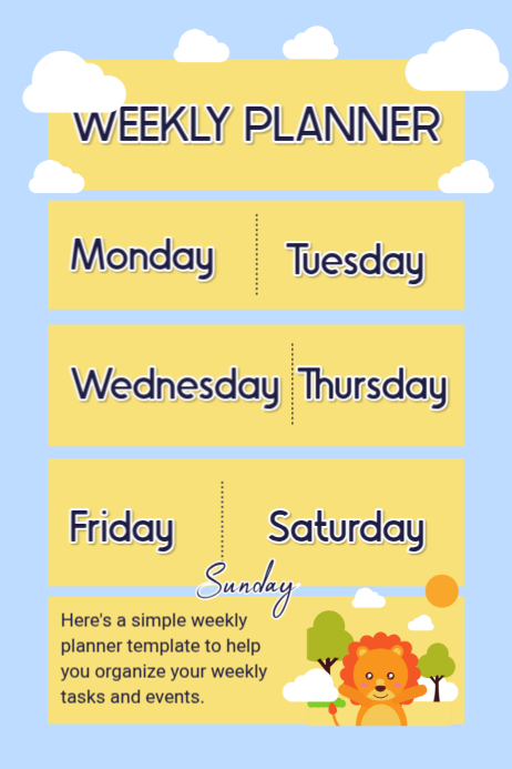 Maximalist Weekly Planner Poster Template | PosterMyWall