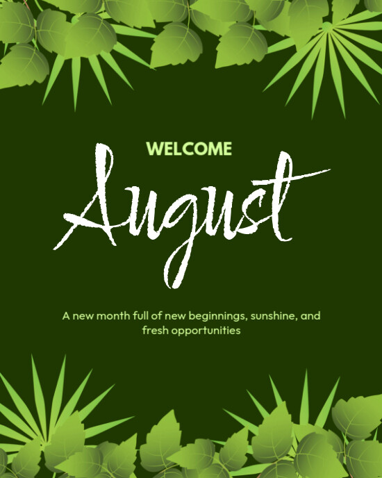 Maximalist Welcome August Flyer Instagram Portrait Template | PosterMyWall