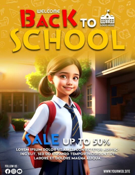 Maximalist Welcome Back To School Flyer (us Letter) Template | PosterMyWall